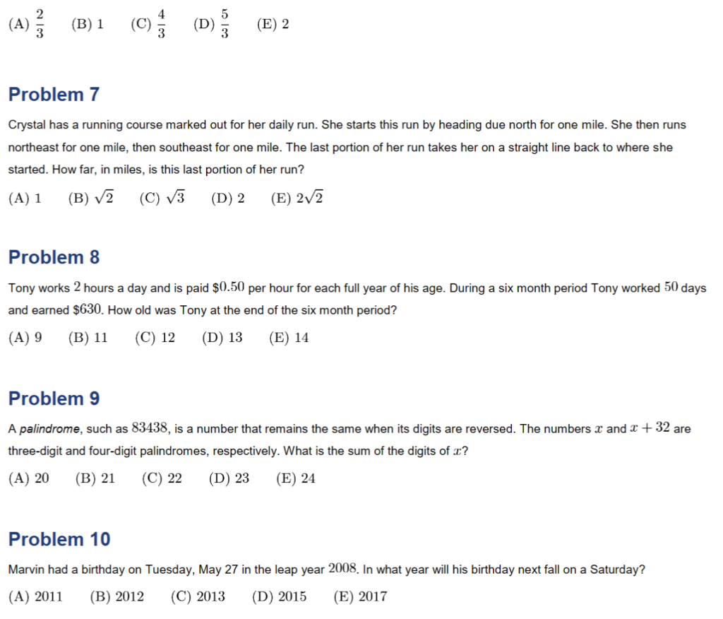 2010年AMC 10A 真题及答案 - American Mathematics Competitions