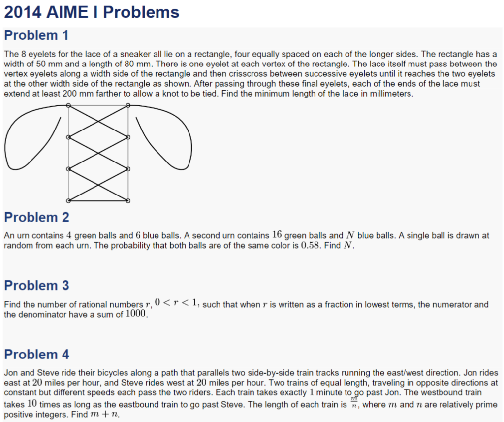 2014年AIME I 真题及答案 - American Mathematics Competitions