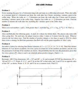 2024年AIME I 真题及答案 - American Mathematics Competitions